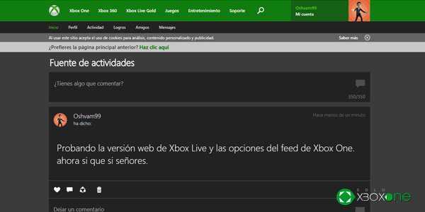 Ya disponible el feed de Xbox One en la web – Generacion Xbox