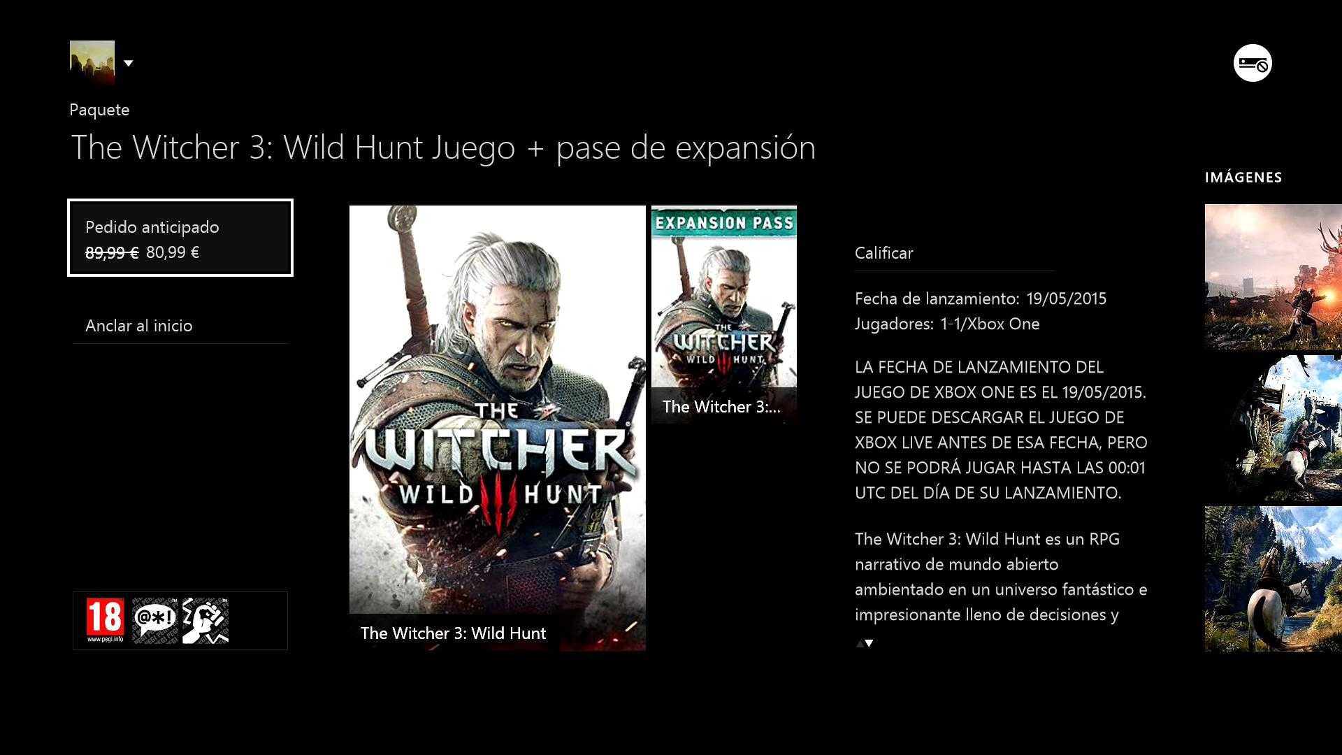 Ya disponible para su pre-compra The Witcher 3: Wild Hunt en Xbox One ...