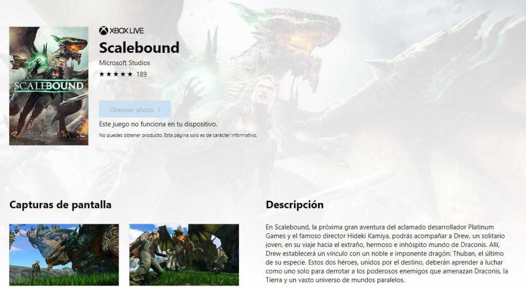[Actualizada] La ficha de Scalebound aparece de nuevo en la Microsoft ...