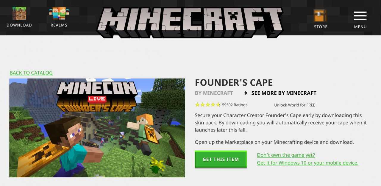 Descarga gratis la Founder’s Cape de Minecraft ¡por tiempo limitado ...