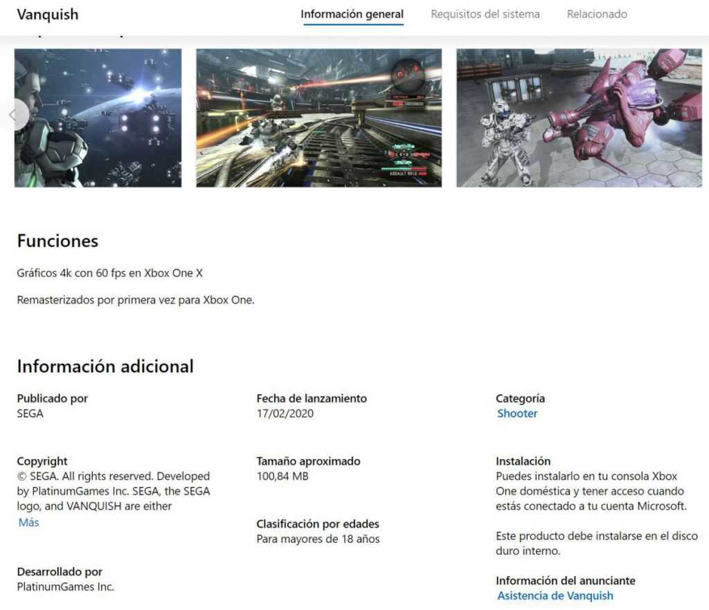 ¡Boom! Vanquish Remastered para Xbox One en febrero de 2020 ...