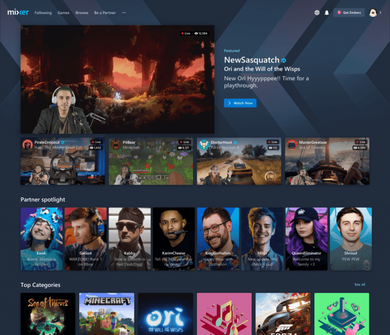 Mixer se renueva con cambios en la web, mejoras en Xbox y más ...