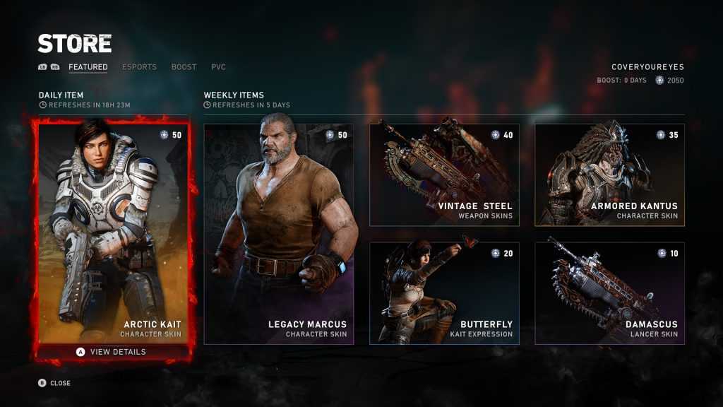 Así eran los menús de Gears 5 en fase temprana de desarrollo ...