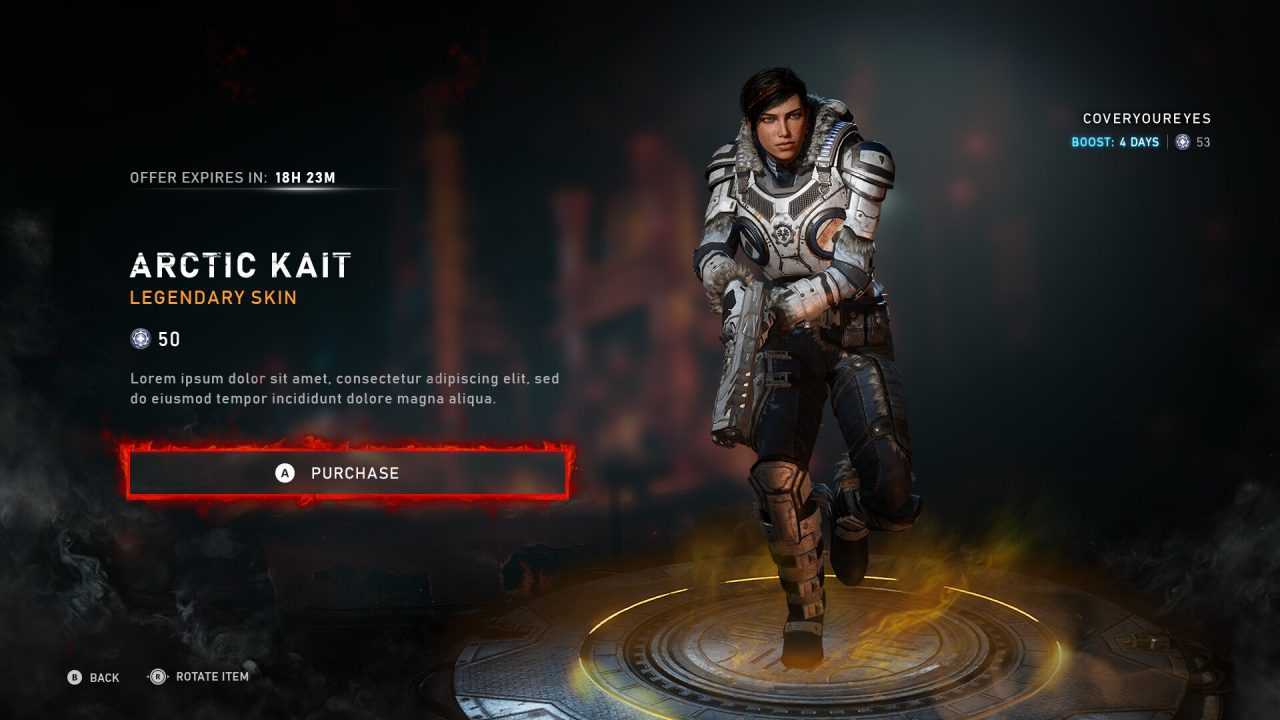 Así eran los menús de Gears 5 en fase temprana de desarrollo ...