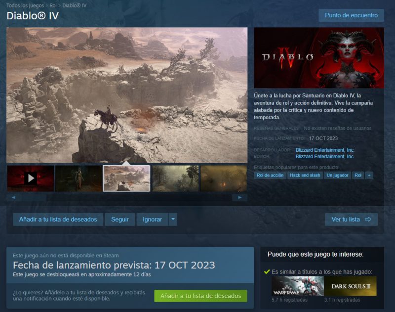 Diablo IV llegará a Steam el 17 de octubre junto a su temporada ...